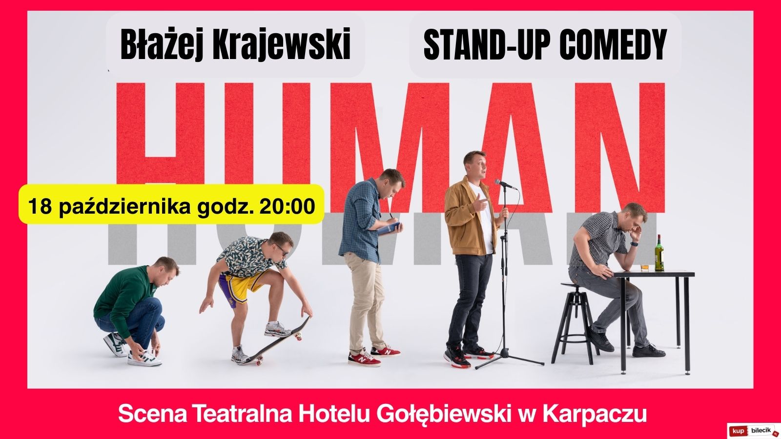 Komediowy stand–up "Human" w Karpaczu - Jelonka.com - wiadomości Karpacz